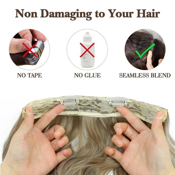 Rebellious Rose | Hair | Invisible Wire Hair Extensions Wavy Curly ...